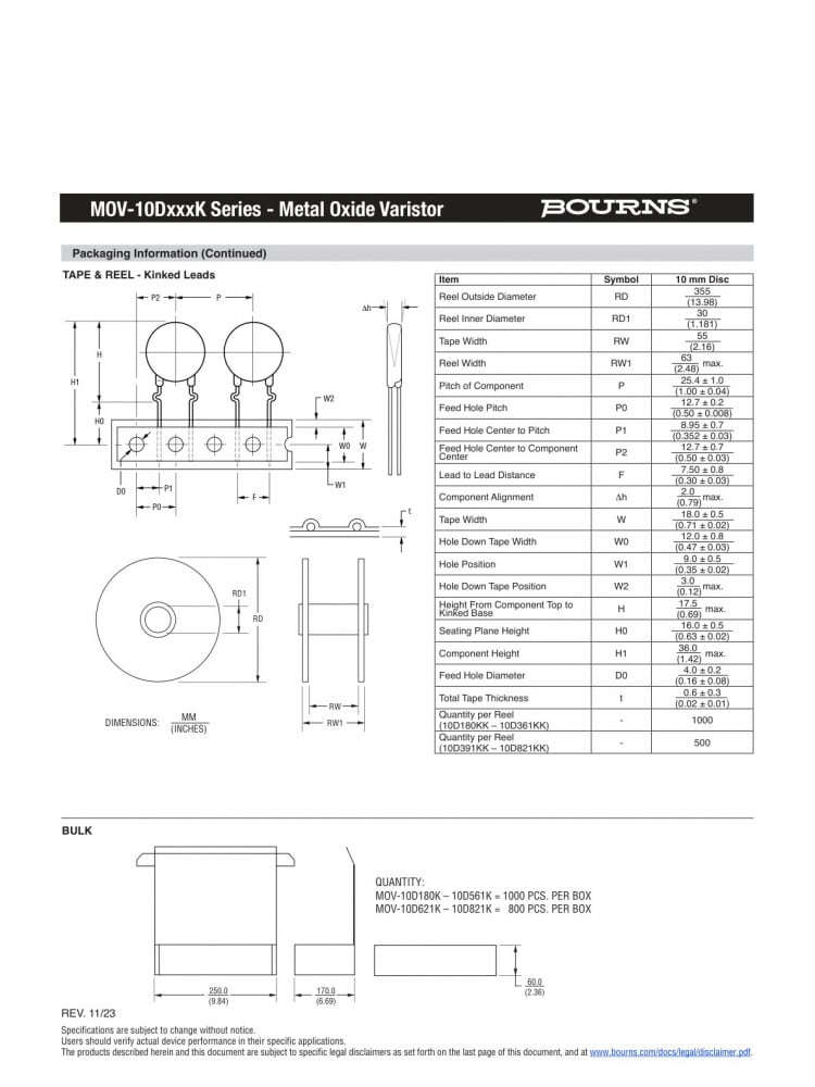 MOV-10D511KTR datasheet page 6