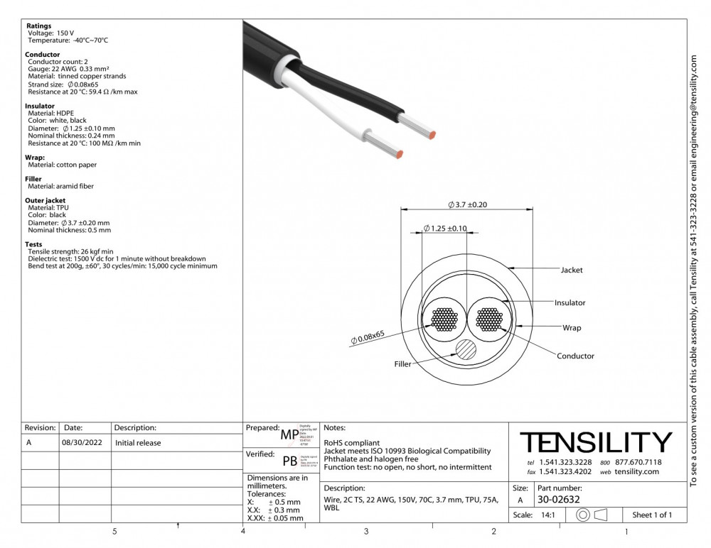 Tensility International 30-02632 product drawing page