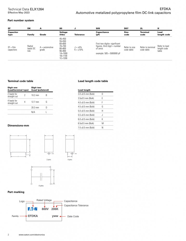 EFDKA datasheet page 2