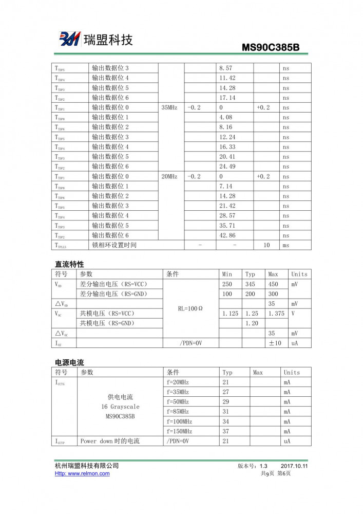 MS90C385B datasheet page 6
