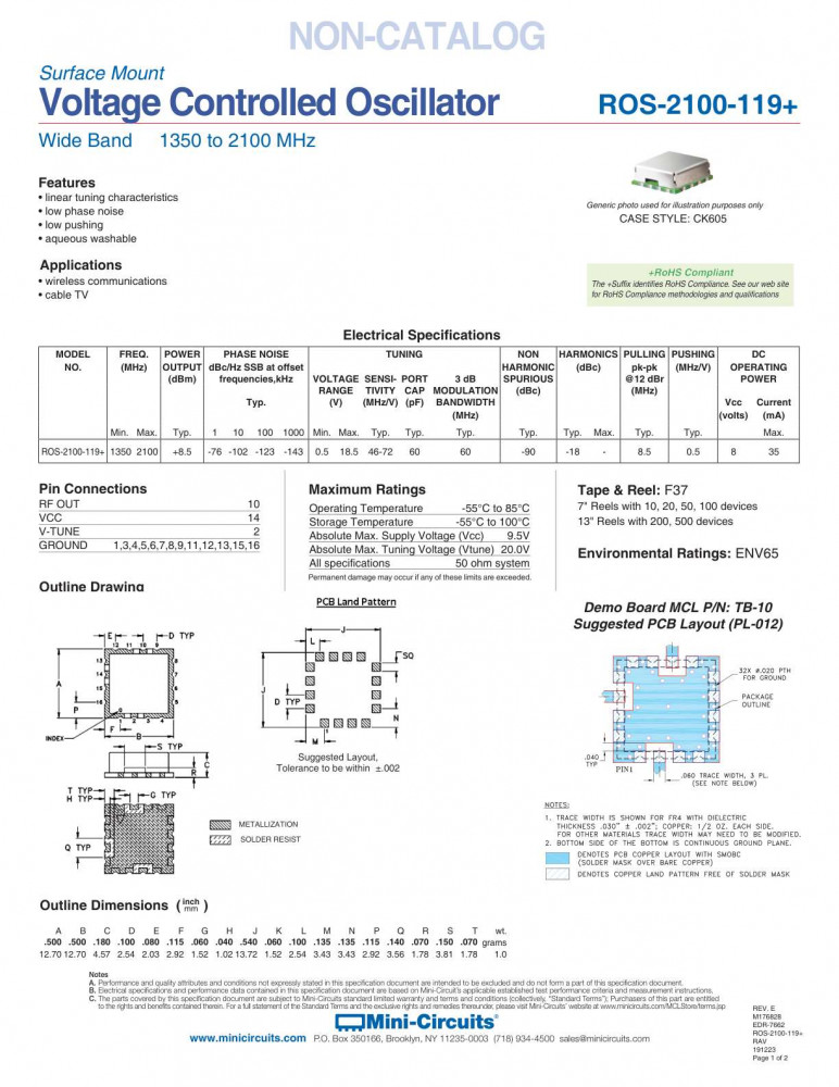 ROS-2100-119+ technical document page 1