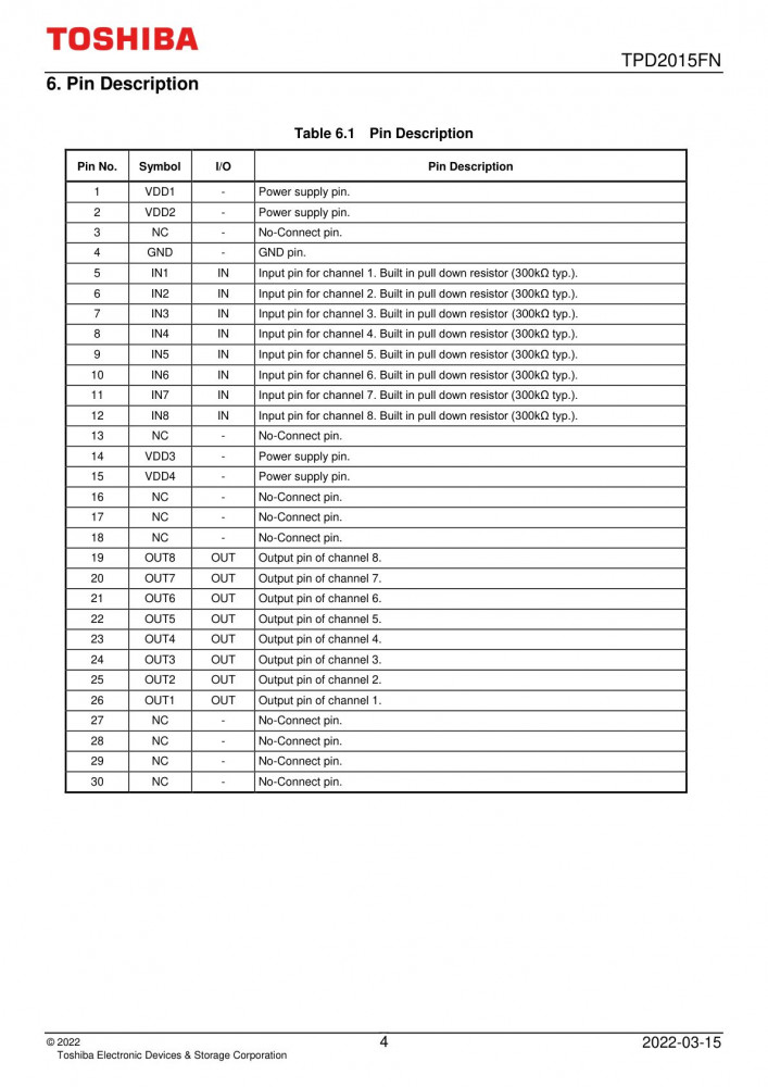 TPD2015FN datasheet page 4