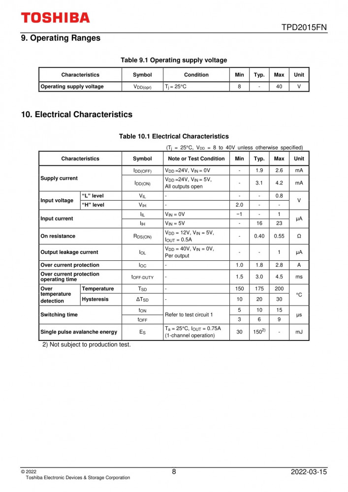 TPD2015FN datasheet page 8