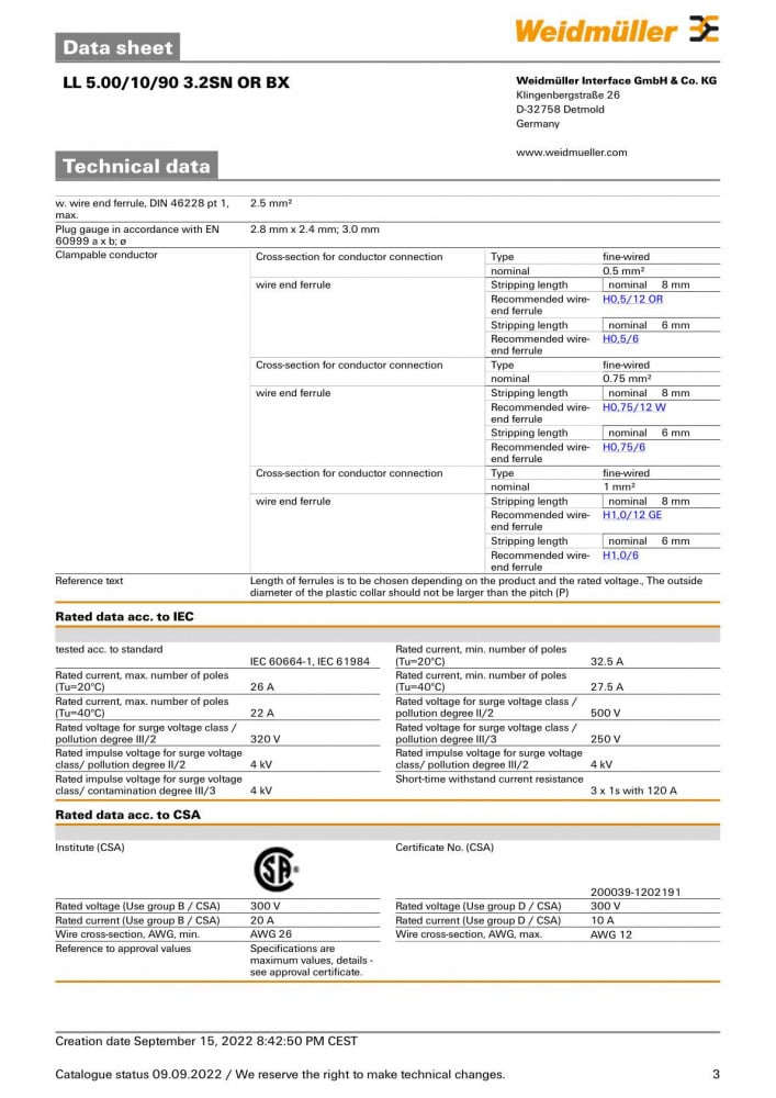 WEIDMULLER 1001780000 datasheet page 3
