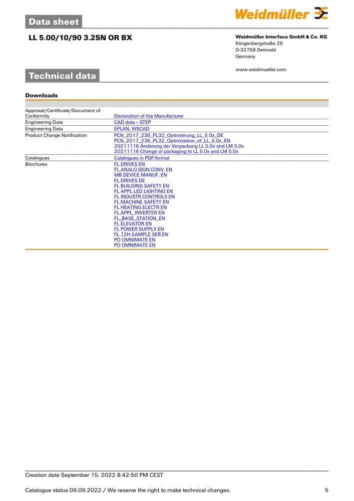 WEIDMULLER 1001780000 datasheet page 5