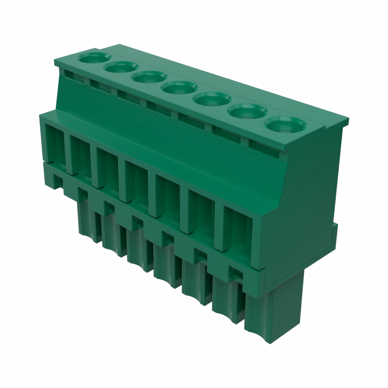3.81mm Pitch Eurostyle Vertical Plug, with Reverse Imprinting, Rear Wire  Entry, Green Housing, Gold (Au) Plated, 7 Circuits for sale