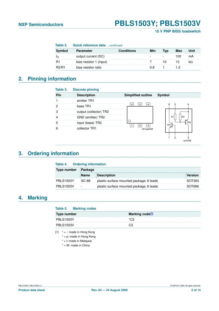 PBLS1503Y datasheet page 3