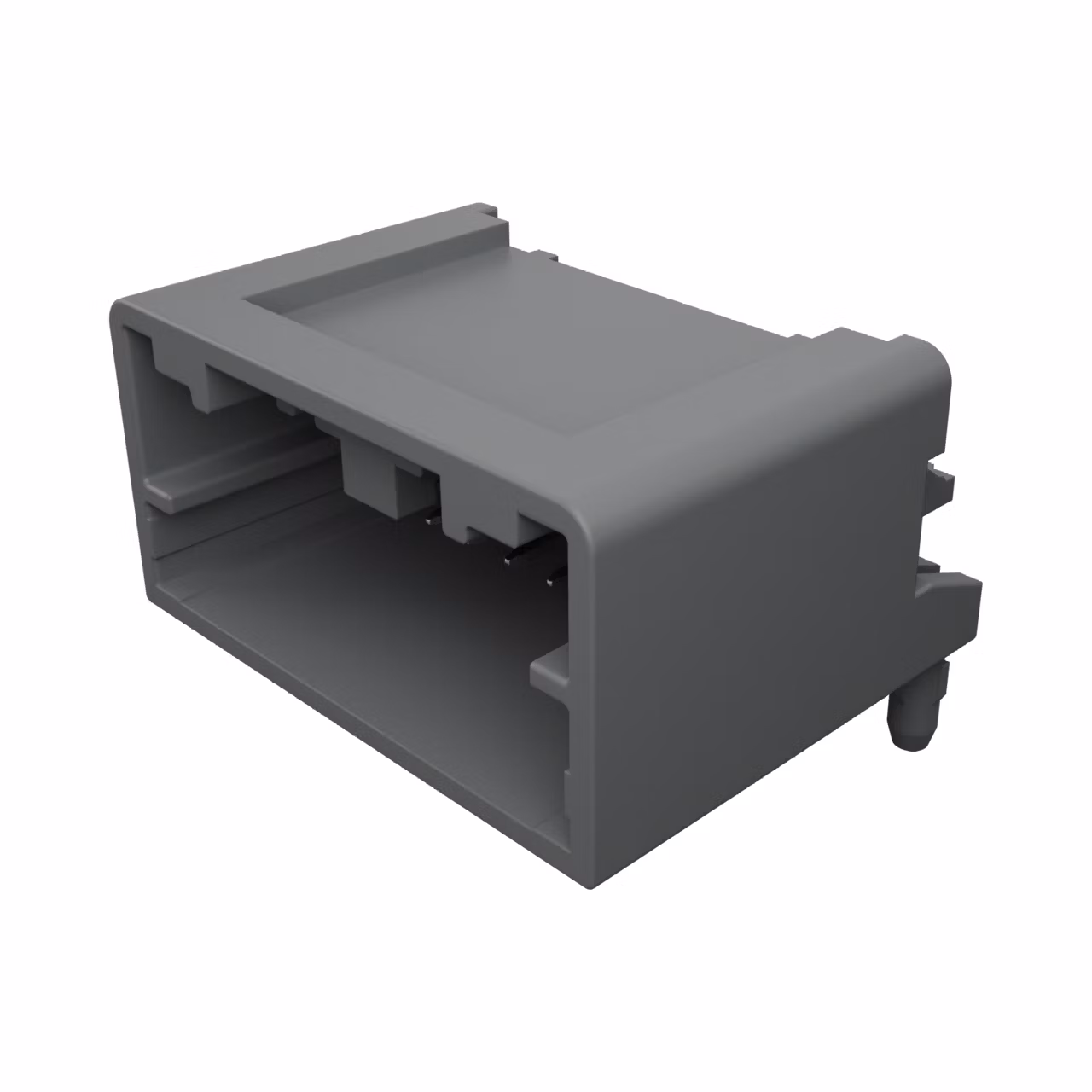 Mini50 Unsealed Right-Angle Header, UL 94 HB, Dual Row, 12 Circuit, Polarization Option B, 2.80mm Pin Length, Gray, Tape and Reel for sale