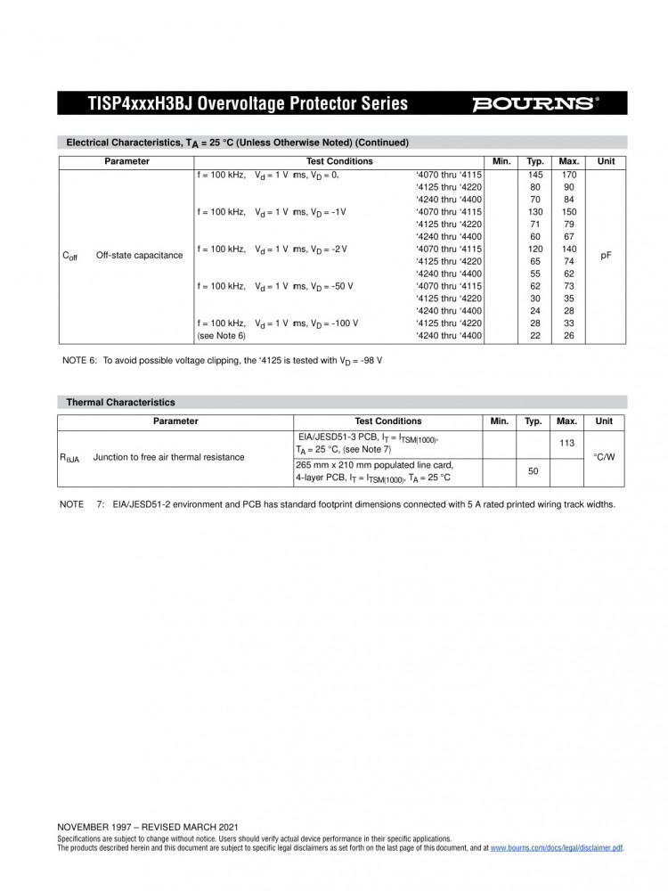 TISP4145H3BJR-S datasheet page 5