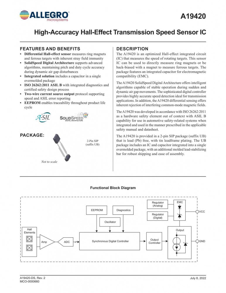 A19420 datasheet page 1