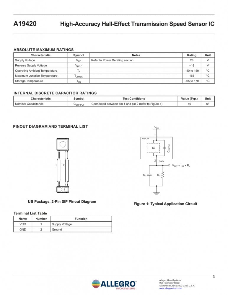 A19420 datasheet page 3
