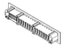 Micro-Fit BMI Receptacle Header, Dual Row, Vertical, with Press-fit Plastic Pegs, 0.76µm Gold (Au) Selective, 4 Circuits