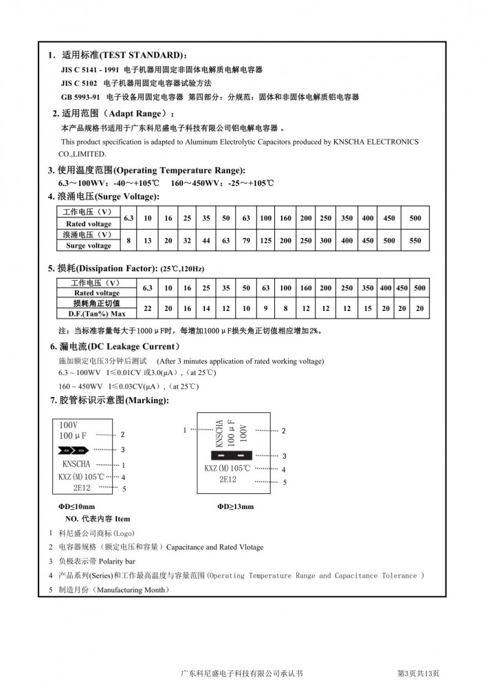 KNSCHA DXZ100M107H162S1AA specification page 3
