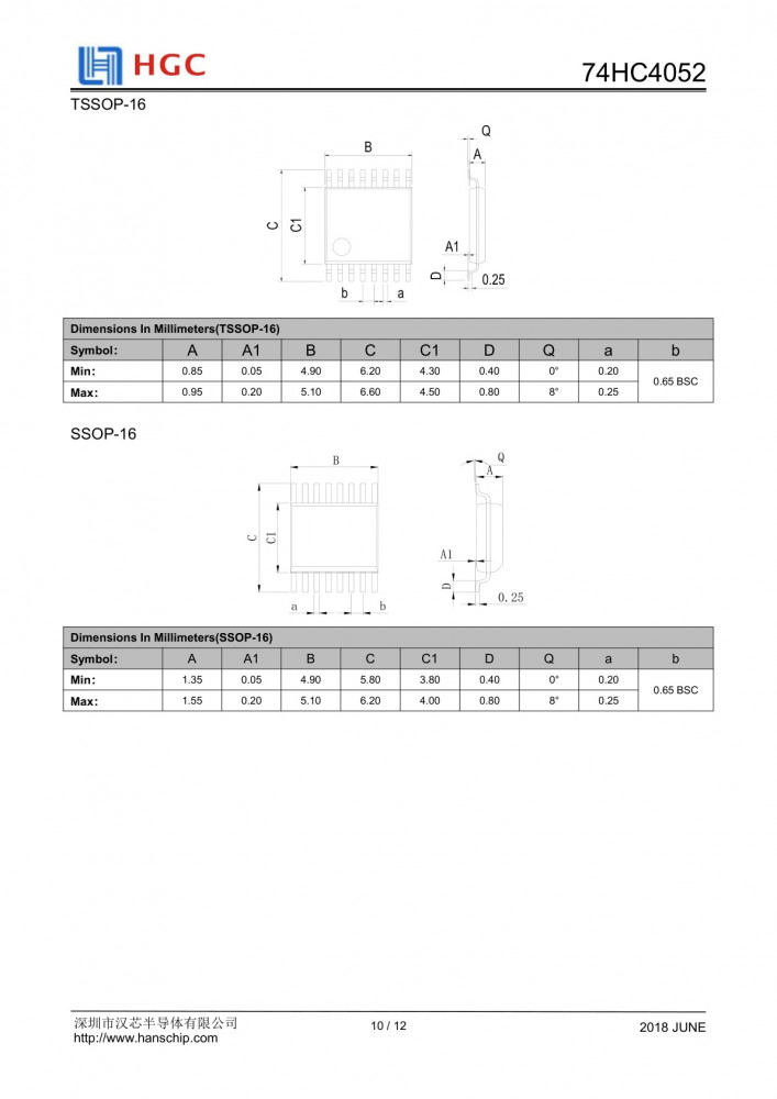 74HC4052DRG technical document page 10