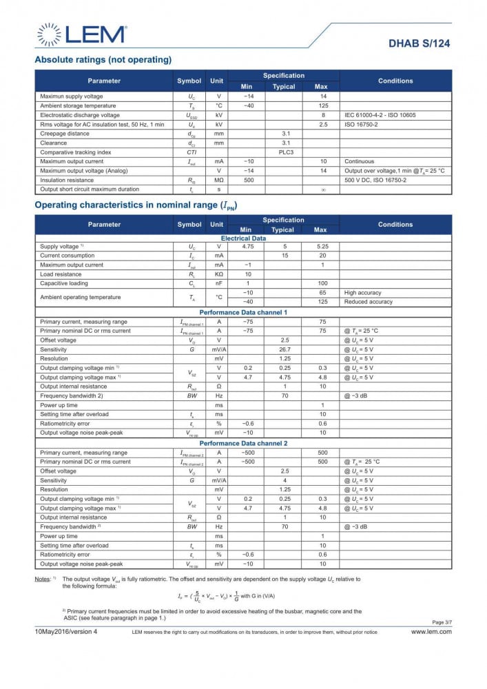 DHAB S/124 datasheet page 3