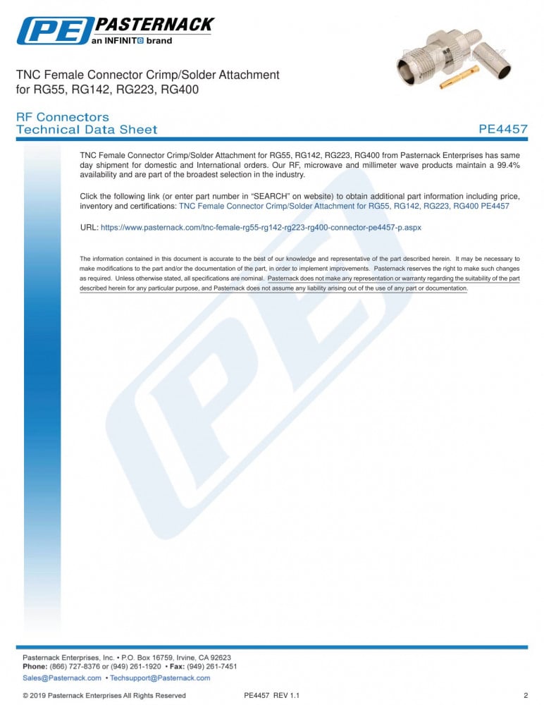 PE4457 technical datasheet page 2