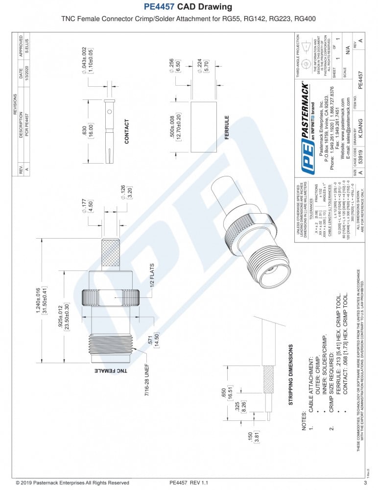 PE4457 technical datasheet page 3