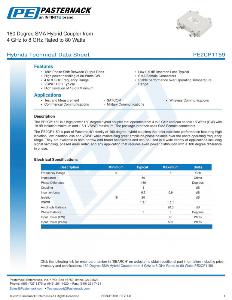 PE2CP1159 datasheet page 1