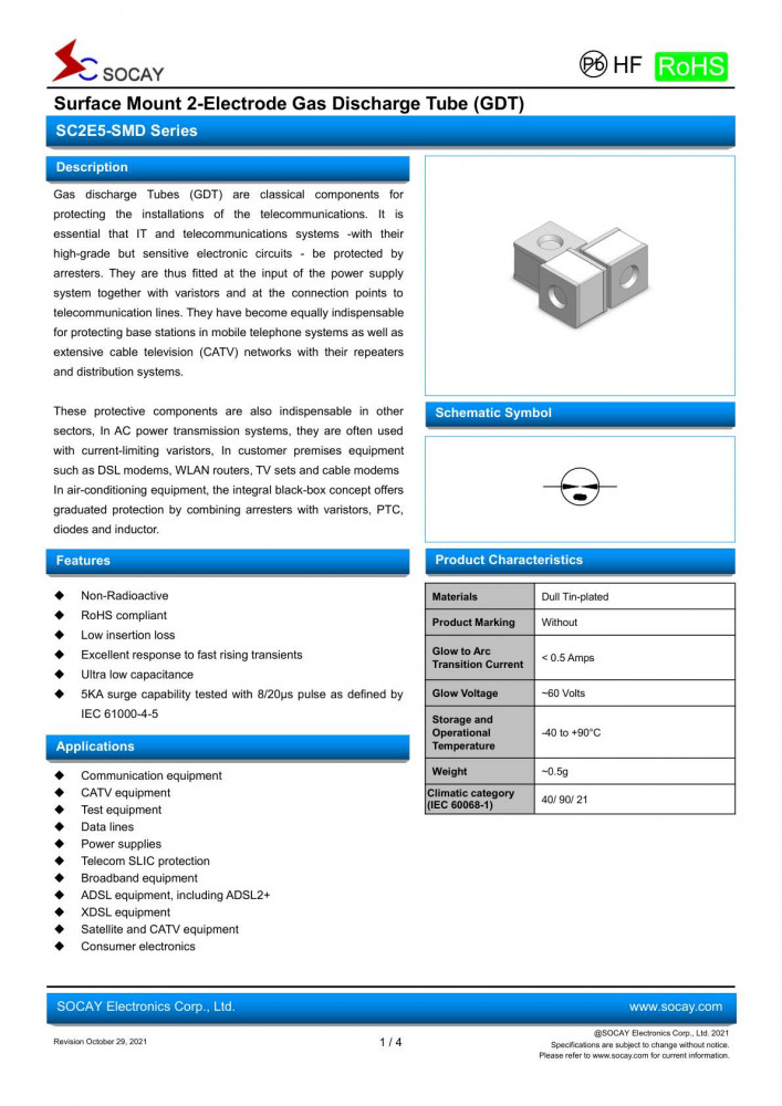 SC2E5-SMD series datasheet page 1