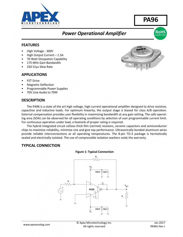 PA96 datasheet page 1