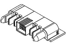 2.00mm, 5.50mm Pitch EXTreme Ten60Power Right-Angle Plug Assembly with Top Guide Pins, 2 DC Power Circuits, 25 Signal Circuits, 2 DC Power Circuits