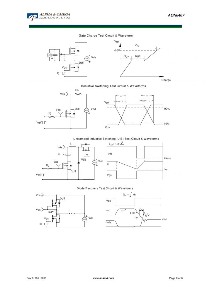 AON6407 datasheet page 6
