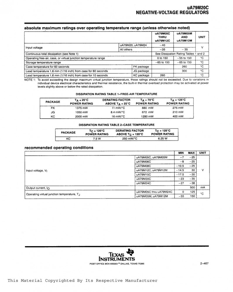 UA79M00 series datasheet page 3