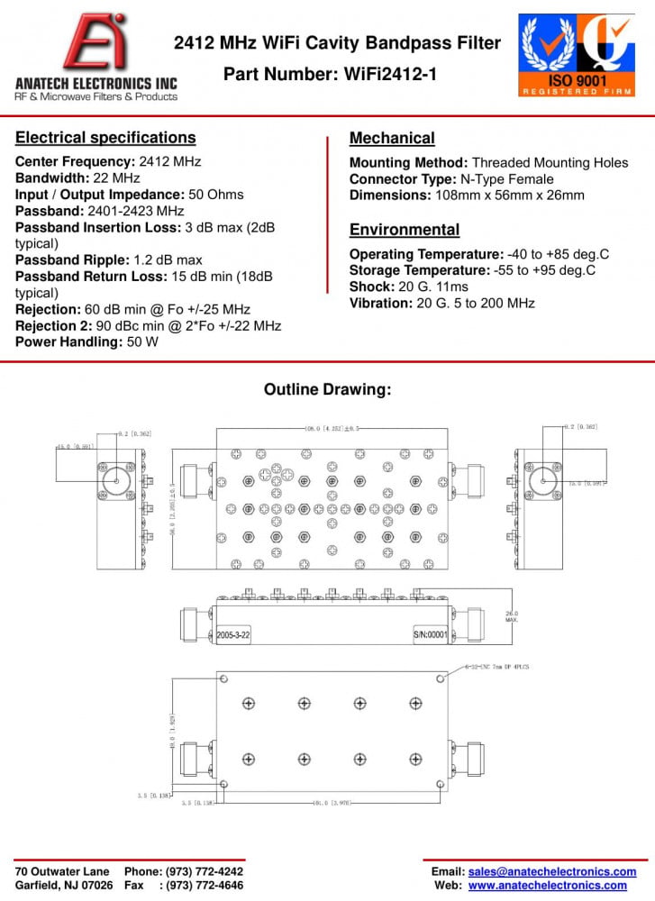 WIFI2412-1 outline drawing