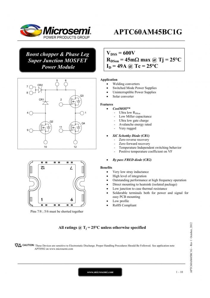 APTC60AM45BC1G document page 1