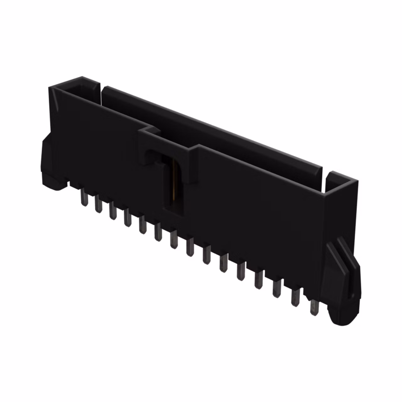 2.54mm Pitch SL Header, Single Row, 3.05mm Pocket, Vertical, Shrouded, with Press-Fit Plastic Peg, 15 Circuits, 0.38µm Gold (Au) Selective Plating, Tin (Sn) Tail Plating for sale