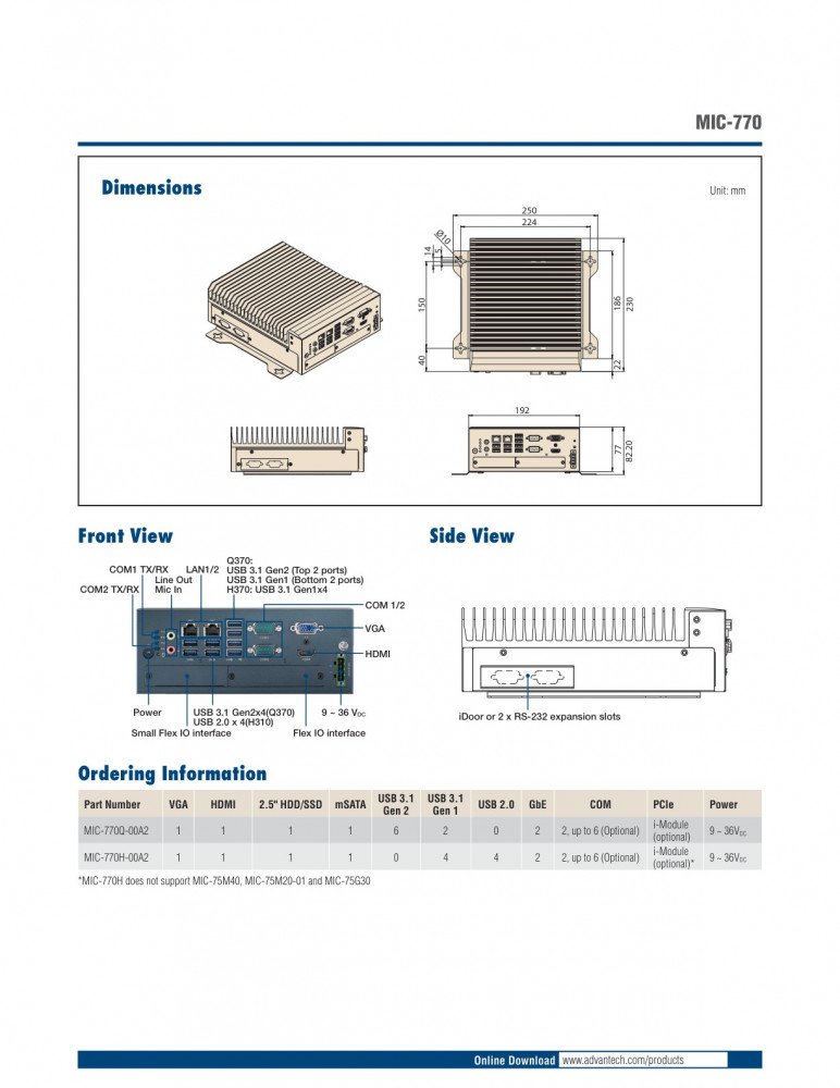 MIC-770 technical document page 2