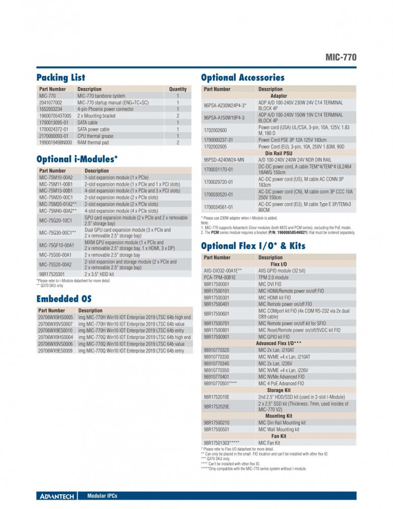 MIC-770 technical document page 3