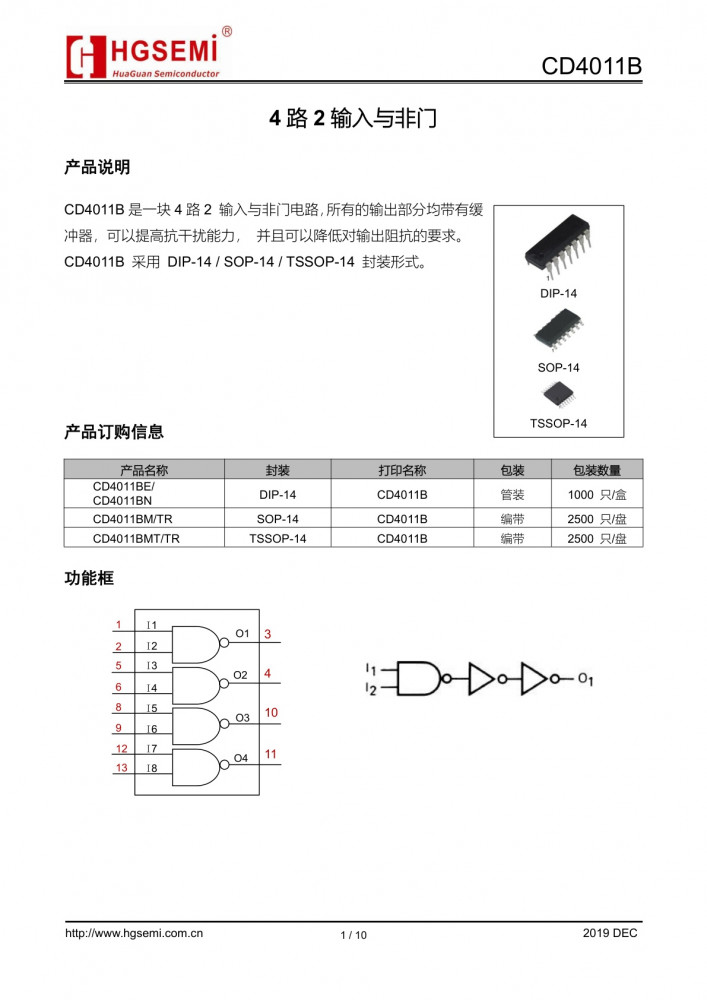 CD4011BE datasheet page 1