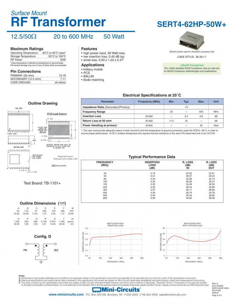 SERT4-62HP-50W+ technical datasheet page 2