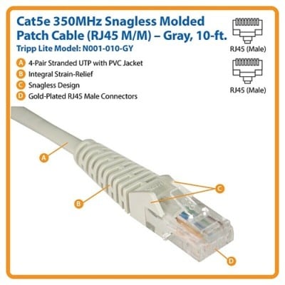 EATON N001-050-GY Modular Ethernet Cable RJ45