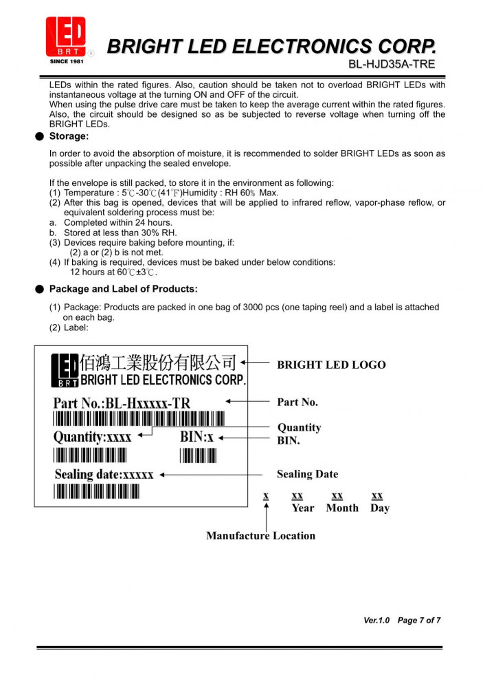 BL-HJD35A-TRE datasheet page 7