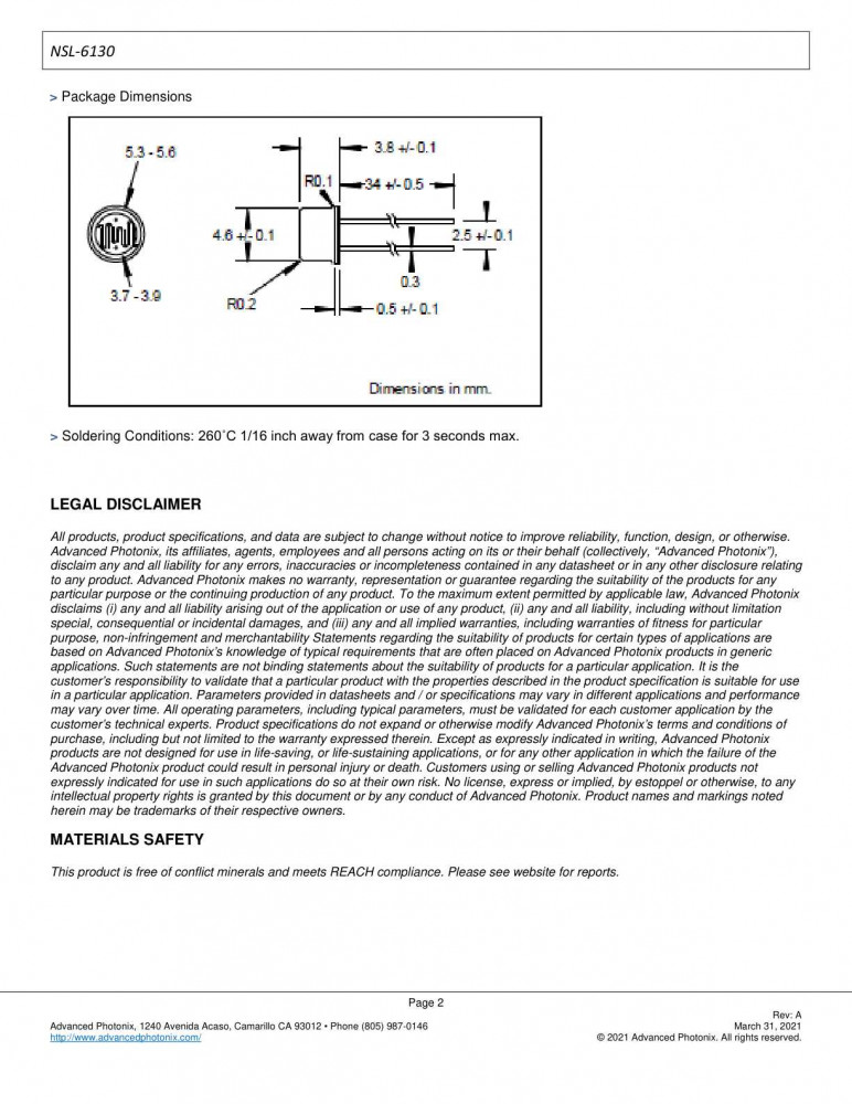 NSL-6130 datasheet page 2