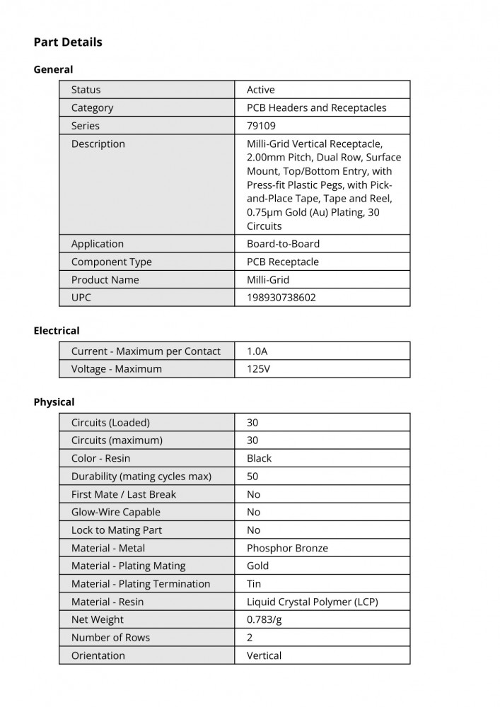 MOLEX 791099330 technical document page 2