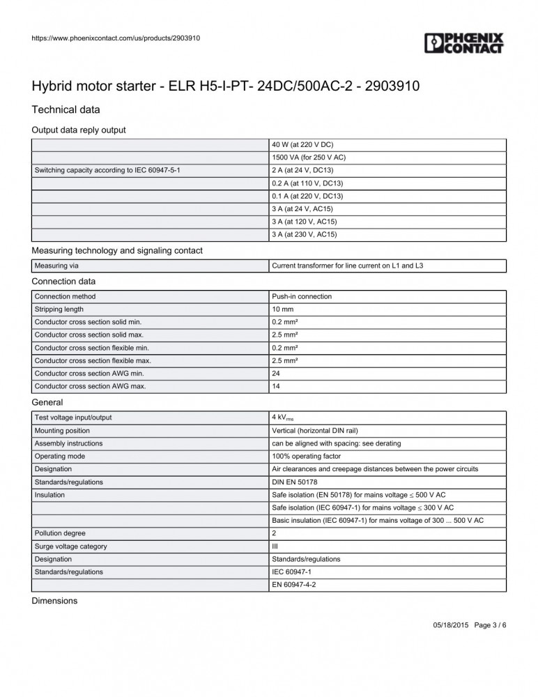 Phoenix Contact 2903910 technical document page 3