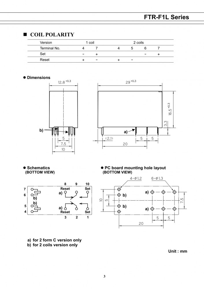 FTR-F1L series technical document page 3