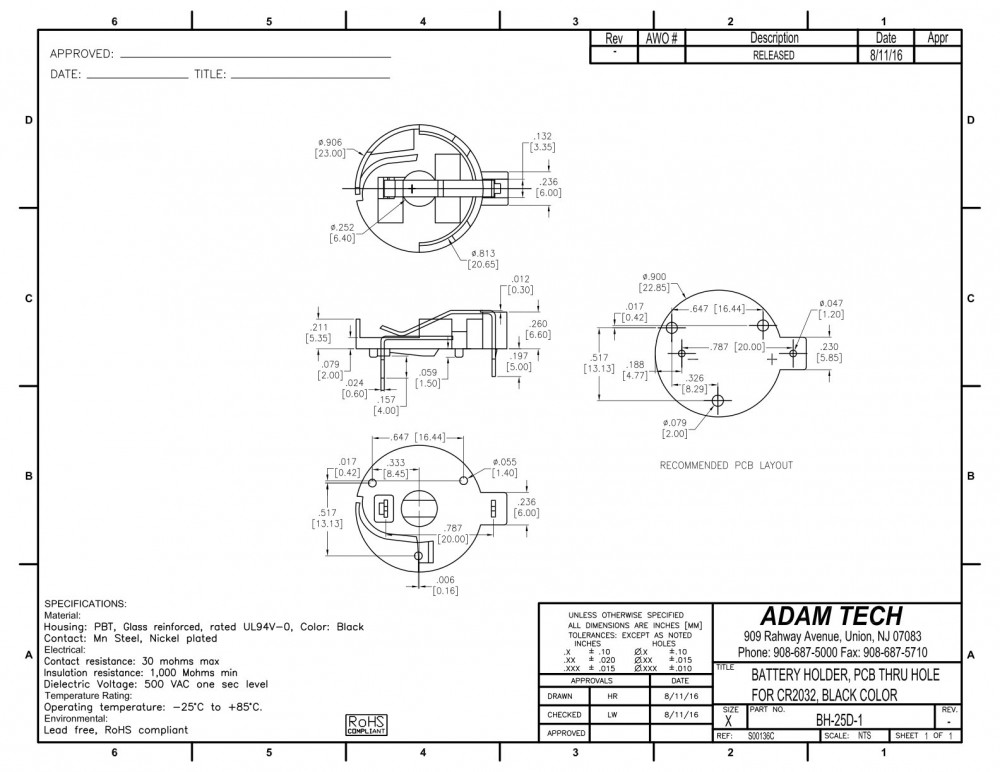 BH-25D-1 technical drawing page