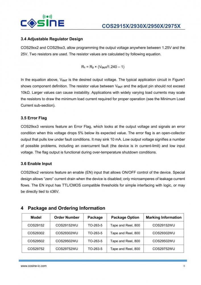 COS29752WU datasheet page 8