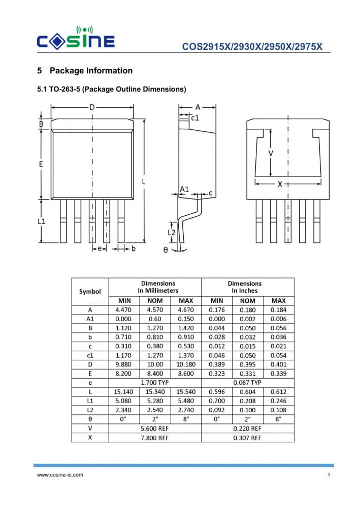 COS29752WU datasheet page 9