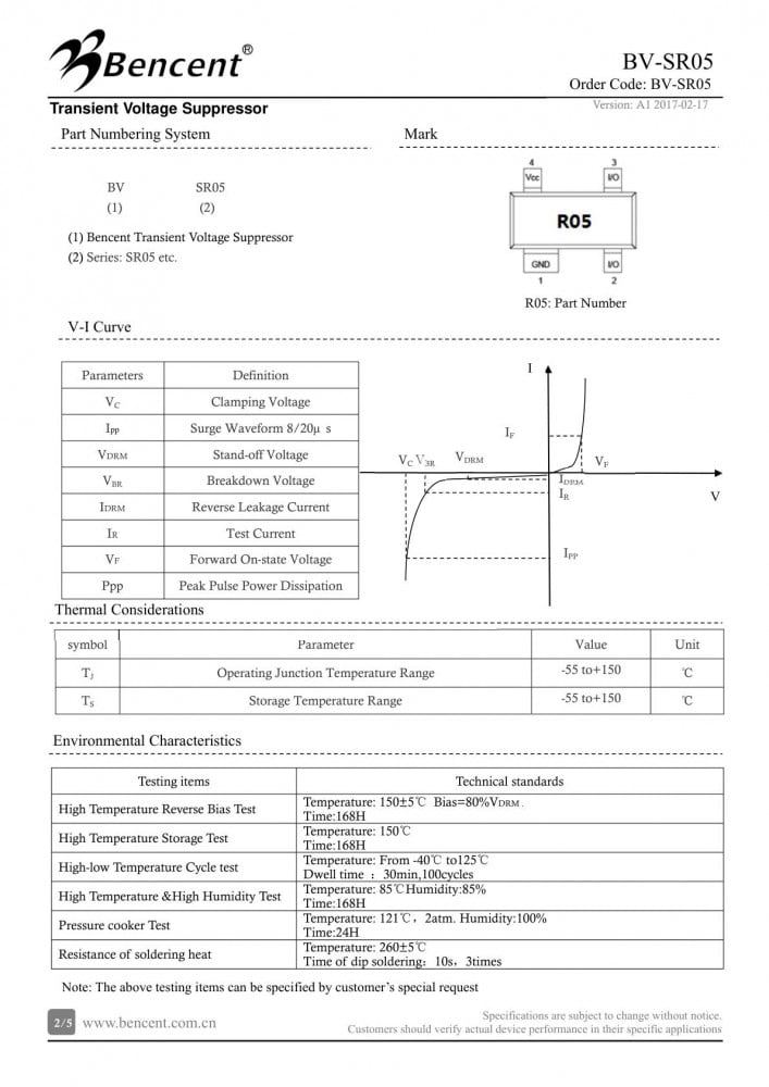 BV-SR05 datasheet page 2
