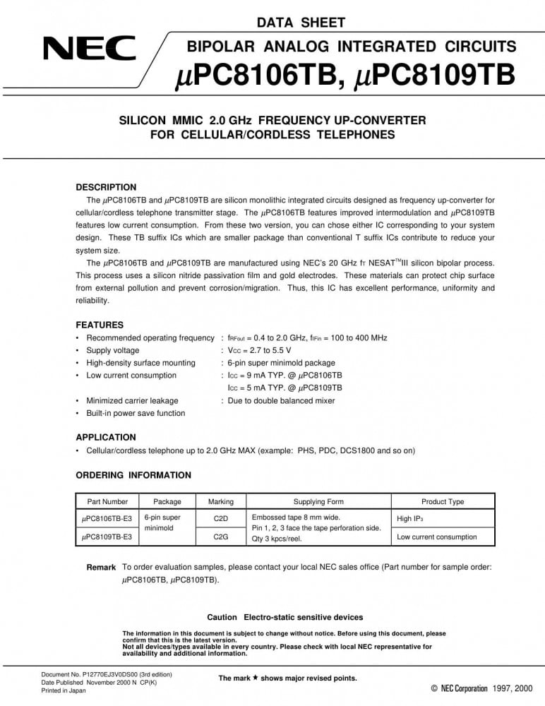 UPC8106TB datasheet page 1