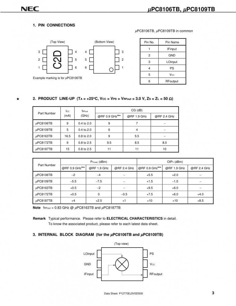 UPC8106TB datasheet page 3