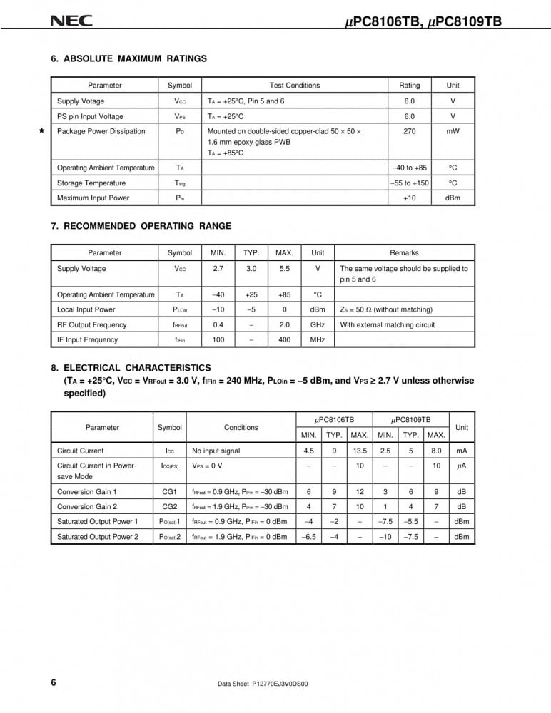 UPC8106TB datasheet page 6