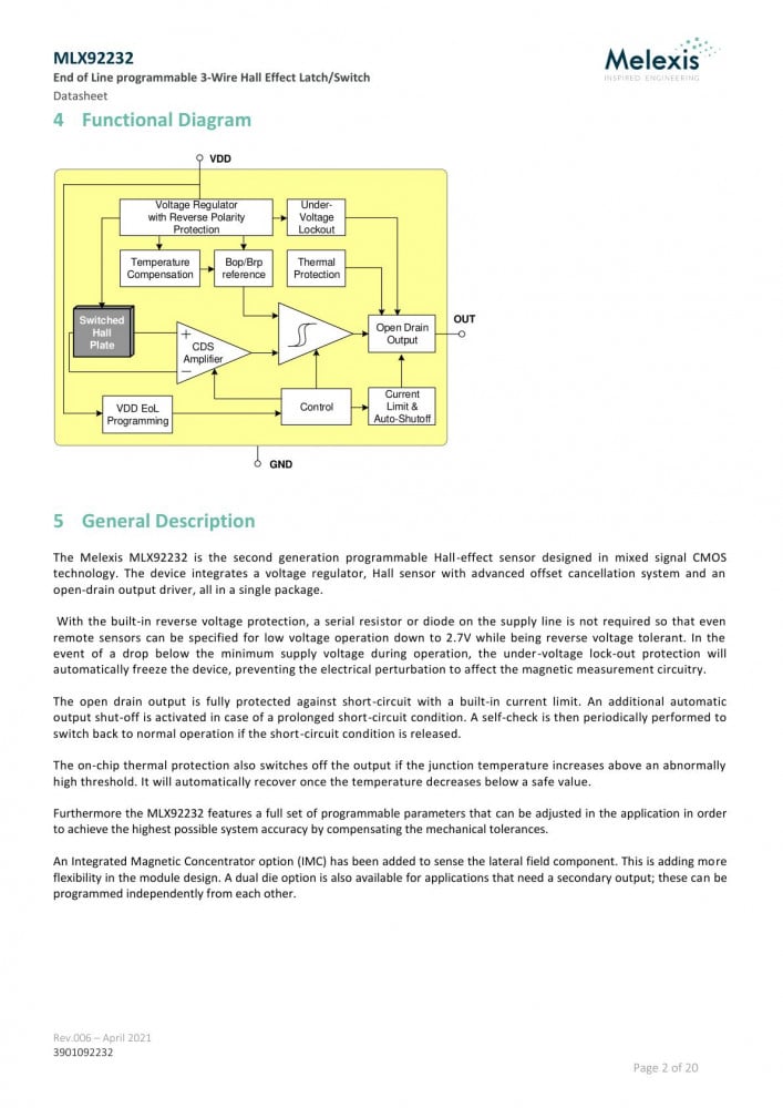 MLX92232 datasheet page 2