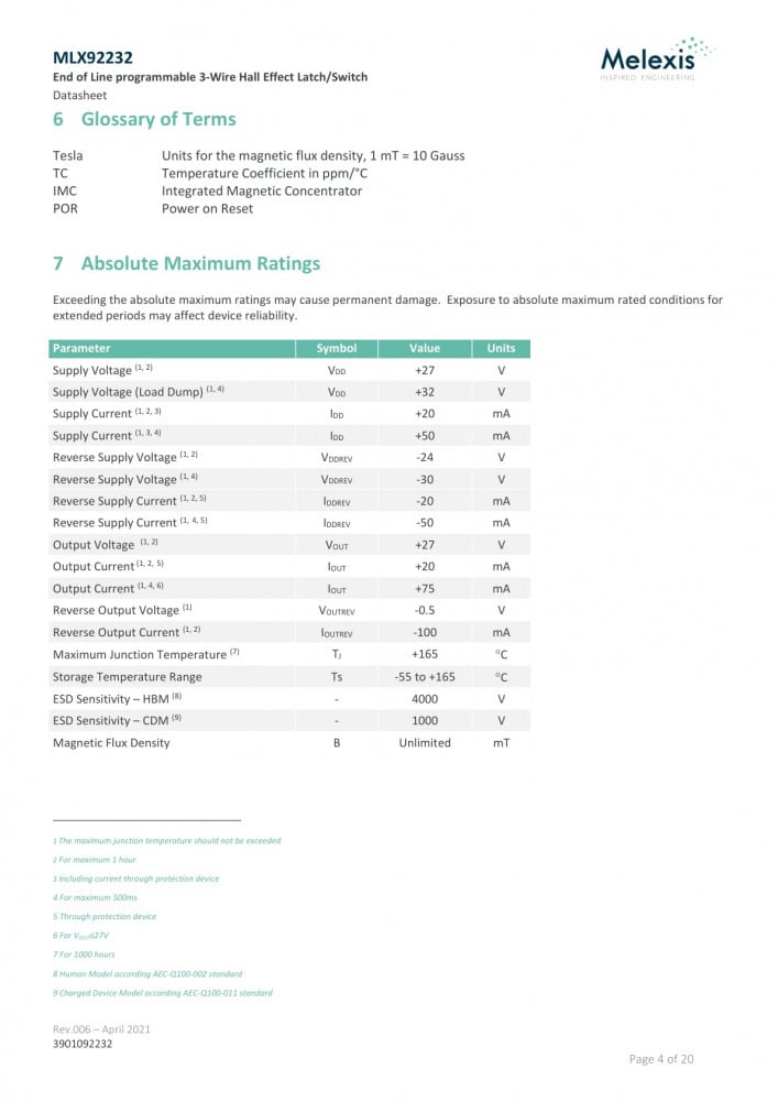MLX92232 datasheet page 4