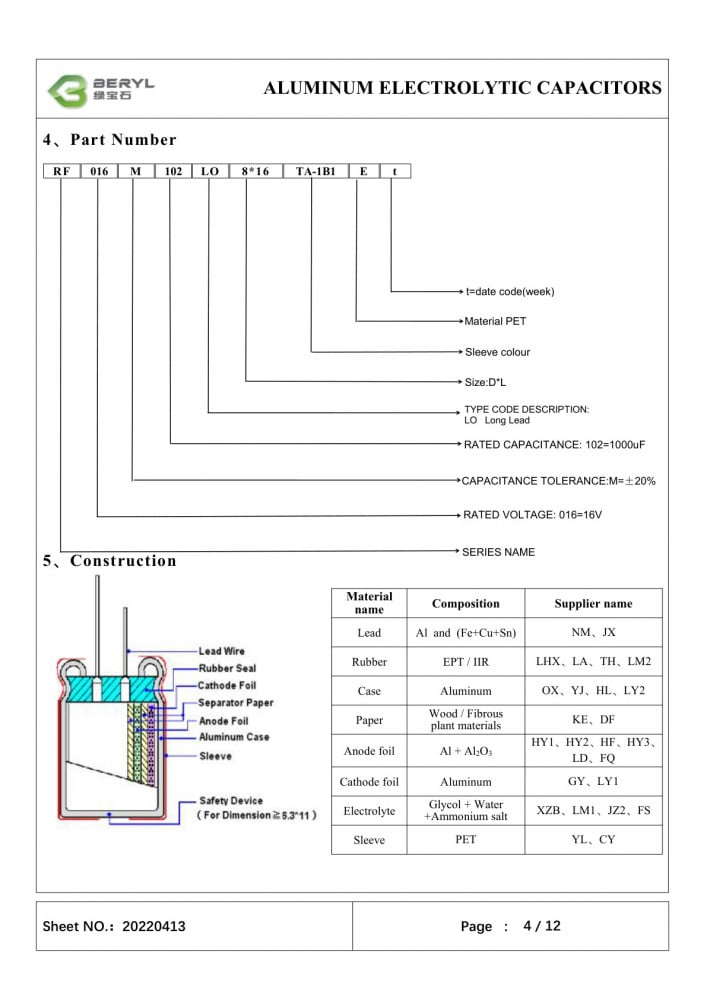 BERYL RF016M102LO8*16TA-1B1Et specification page 4
